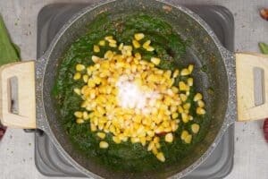 Palak Corn Recipe (Spinach Corn Curry) - Whisk Affair