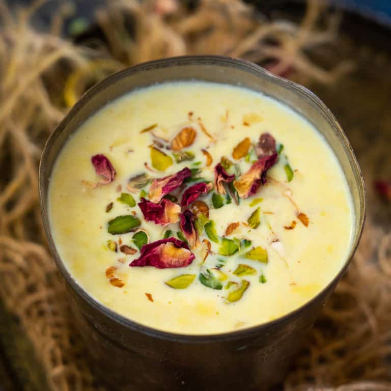 Healthy Badam Milk Recipe (Indian Saffron Almond Milk) + Video