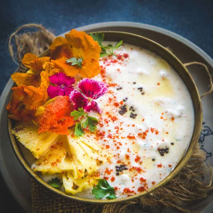 Restaurant Style Pineapple Raita Recipe (Ananas Raita)