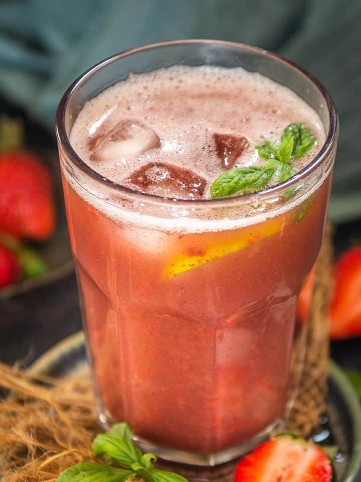 Strawberry Lassi Recipe (Refreshing Indian Yogurt Drink) + Video