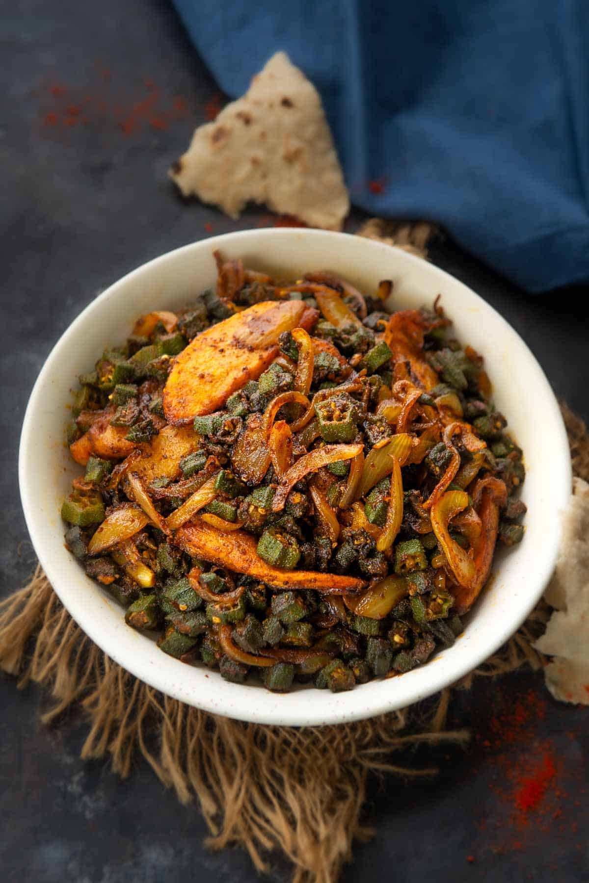 Aloo Bhindi Recipe (Indian Potato Okra Stir Fry) - Whisk Affair