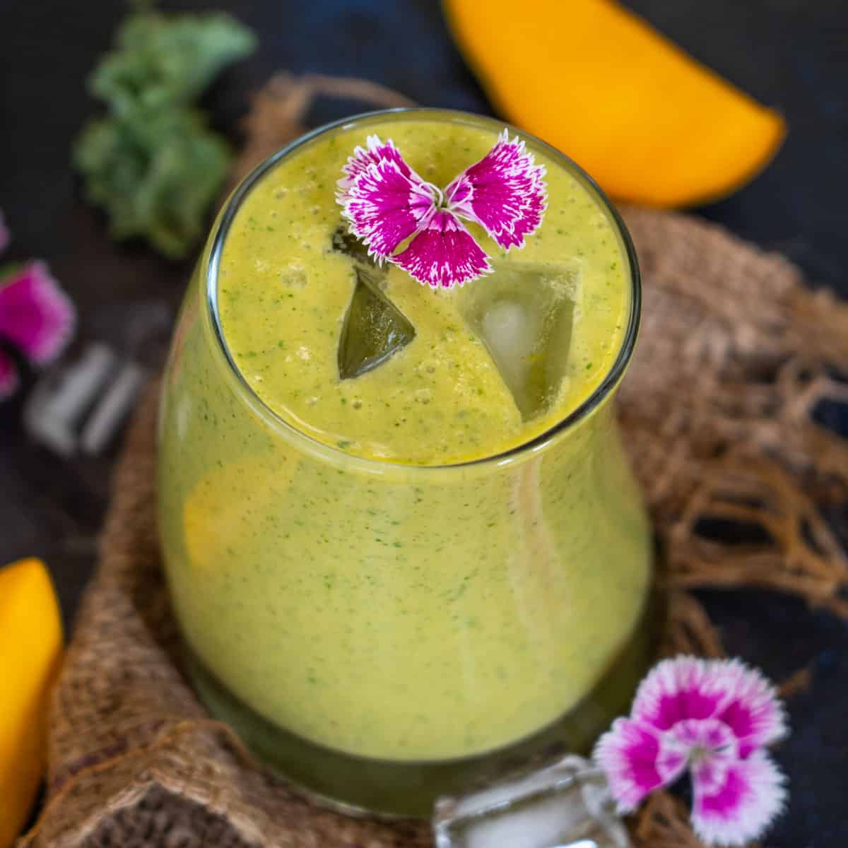 Healthy Tropical Mango Kale Smoothie Recipe + Video