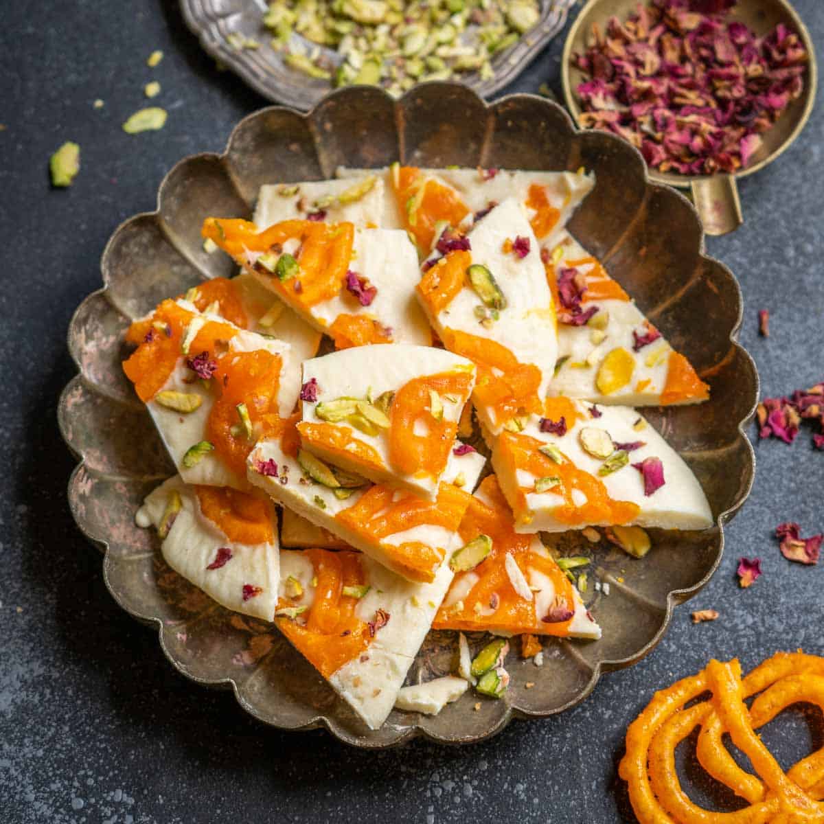 Jalebi White Chocolate Bark Recipe