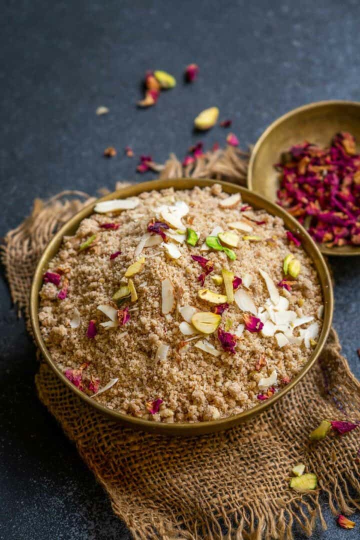 Badam Panjiri Recipe (Almond Panjiri) - Whisk Affair