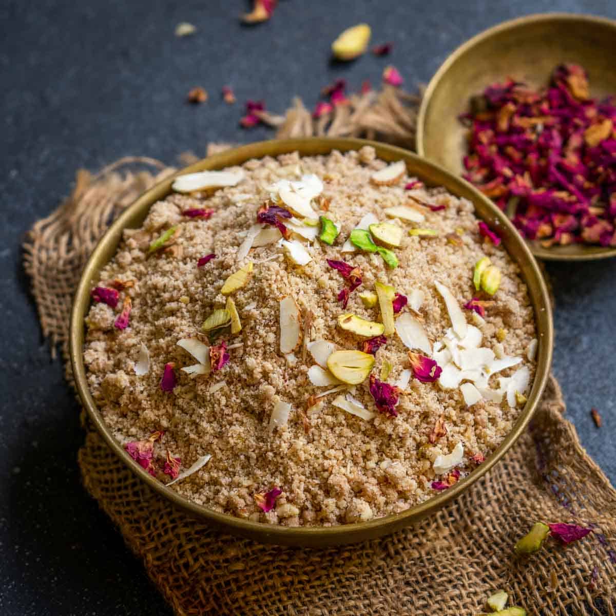 Badam Panjiri Recipe (Almond Panjiri) - Whiskaffair