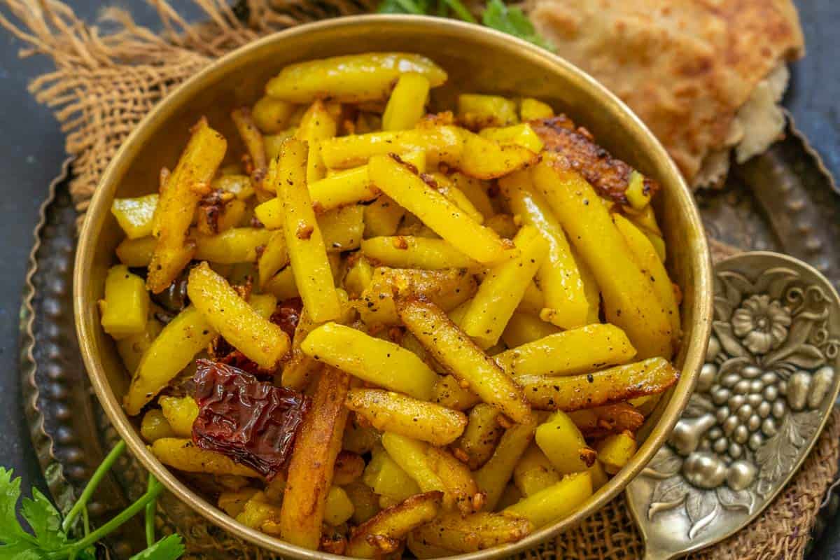 Aloo Bhujia Sabji Recipe (UP & Bihari Style Potato Stir Fry)